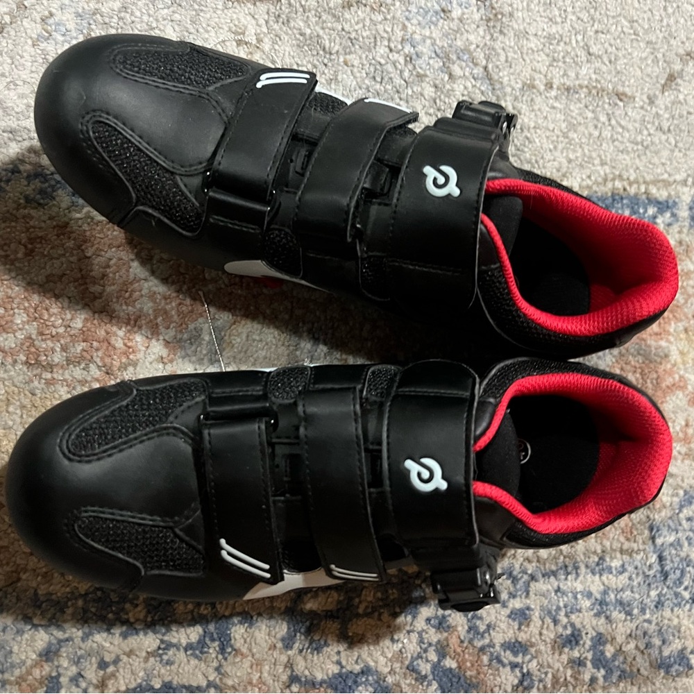 Peloton Black And Red Athletic Cycling Shoes With Vel… - Gem